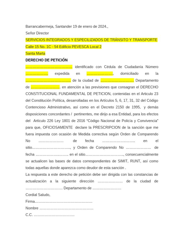 Modelo Prescripcion Multas | PDF