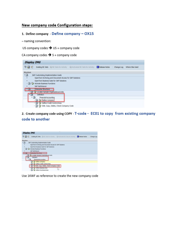 SAP Company Code Setup Guide | PDF | Computer Engineering | Software ...