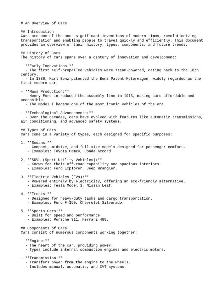 cars | PDF | Car | Motor Vehicle