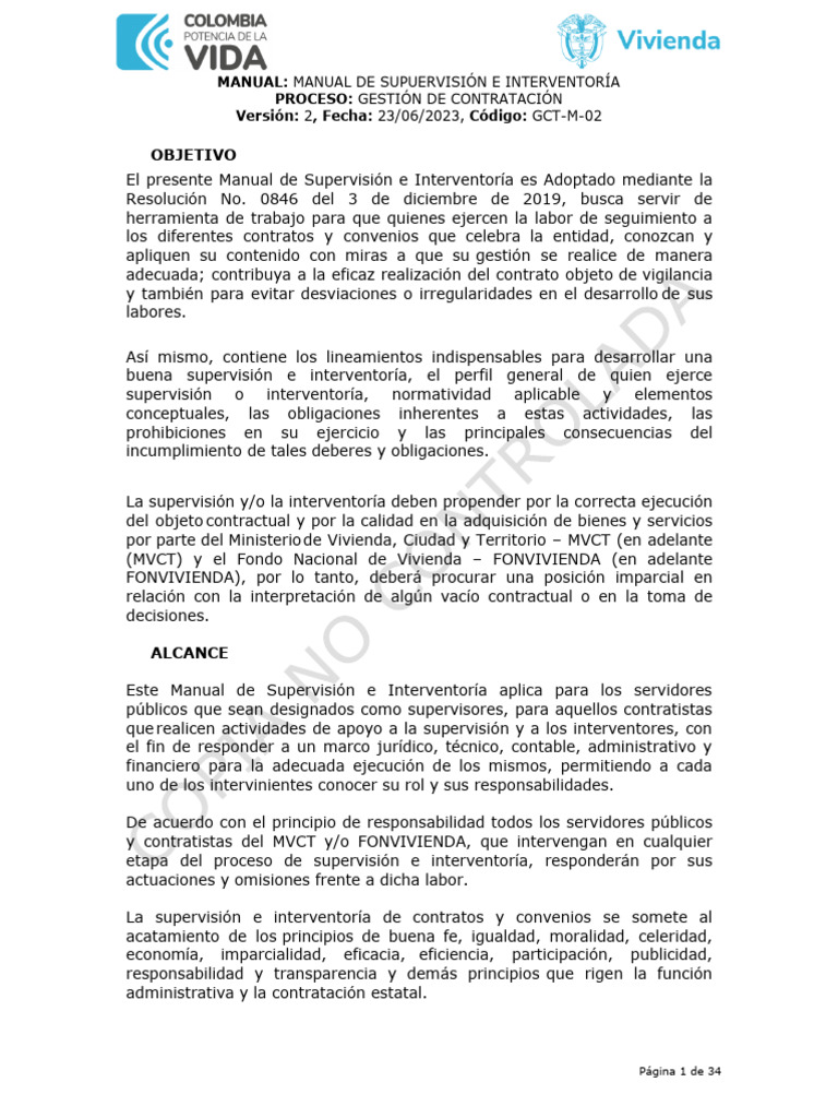 Gct m 02 v2 Copia Controlada Manual de Supervision 2023 0 (1) | PDF ...