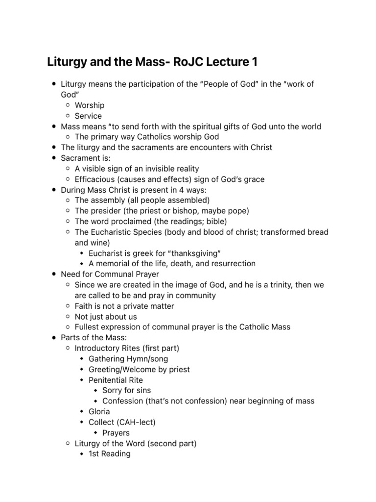 Understanding Catholic Mass Structure | PDF | Eucharist | Mass (Liturgy)