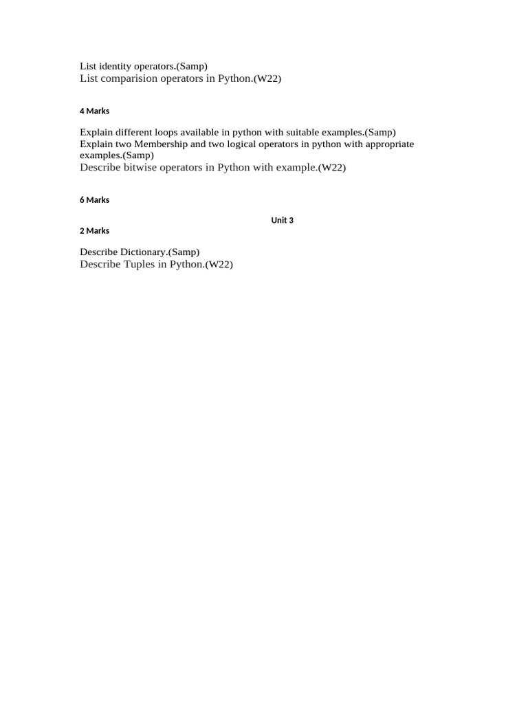 List Identity Operators | PDF