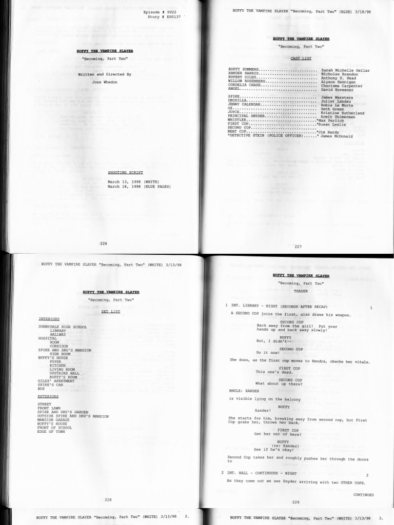 Buffy The Vampire Slayer 2.22 - Joss Whedon | PDF | Buffy The Vampire Slayer | Buffyverse