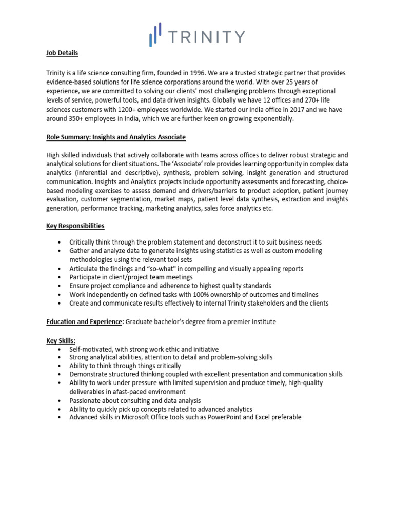 Trinity Life Sciences - Recruitment Details 21092022 | PDF | Analytics ...
