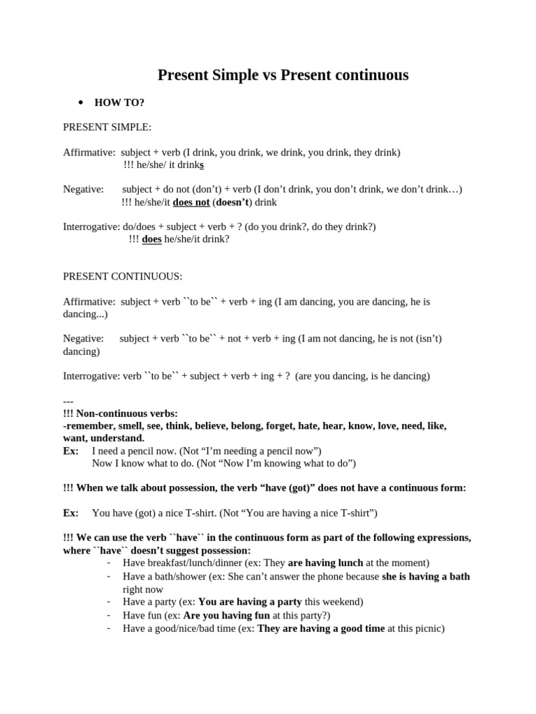 S1- GRAMMAR PS VS. PC | PDF | Languages | Foreign Language Studies