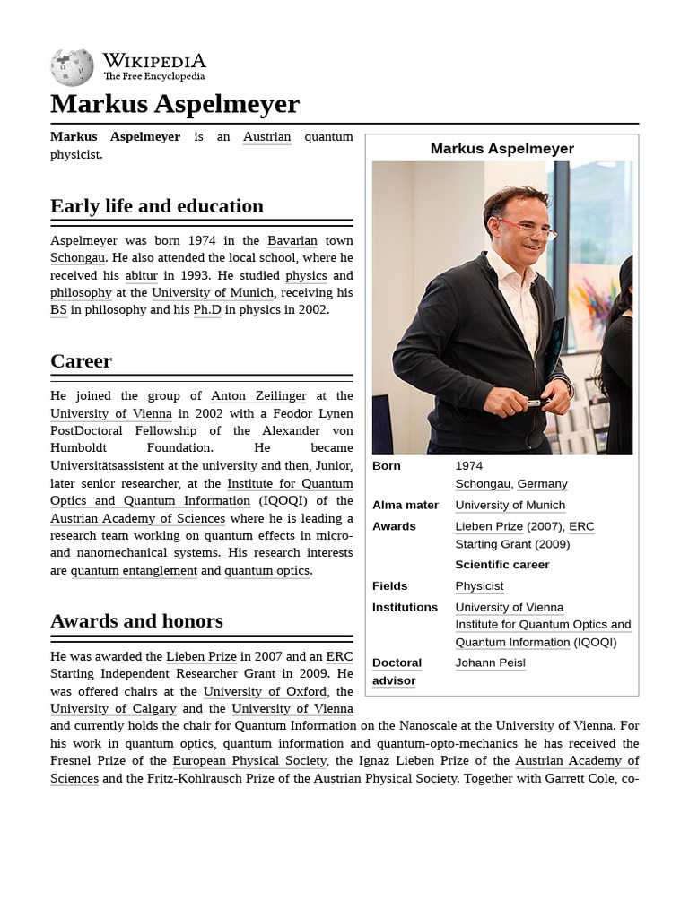 Markus_Aspelmeyer | PDF | Physics