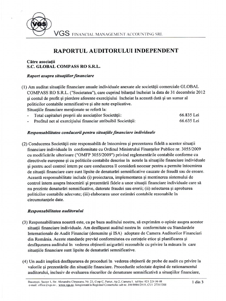 Raport Final Global Compass RO 28.05.2013 | PDF