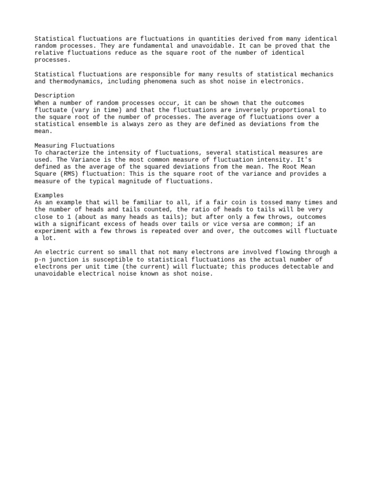 Understanding Statistical Fluctuations | PDF