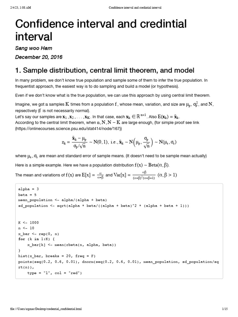 Confidence Interval and Credintial Interval | PDF | Confidence Interval | Scientific Method