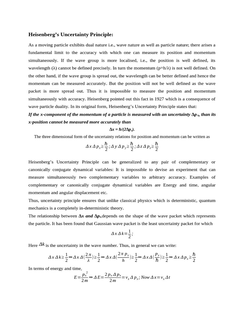 L-12 Uncertainty Principle | PDF | Uncertainty Principle | Electron