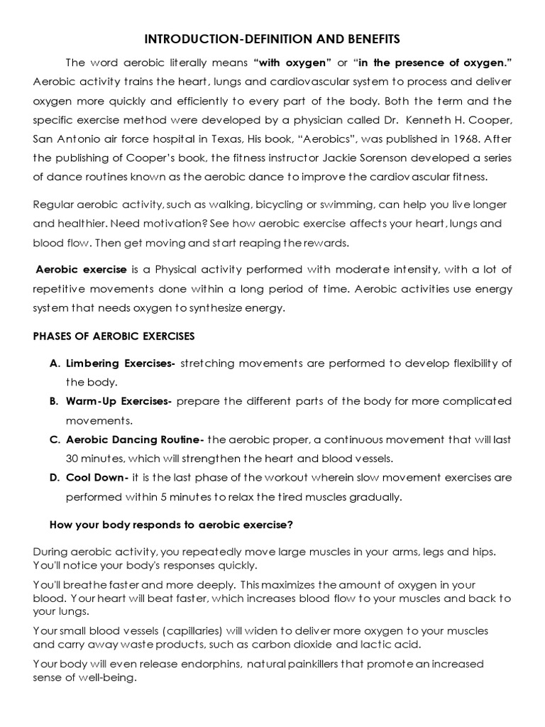 Benefits of Aerobic Exercise Explained | PDF | Aerobic Exercise ...