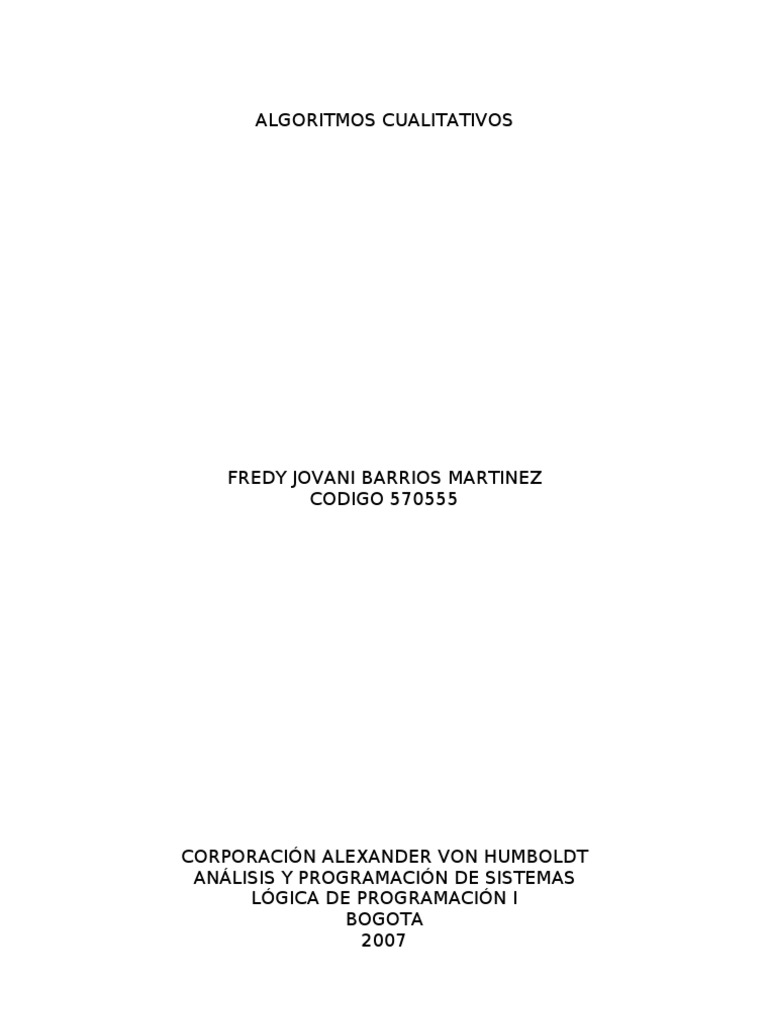 Algoritmos Cualitativos | PDF | Algoritmos | Informática