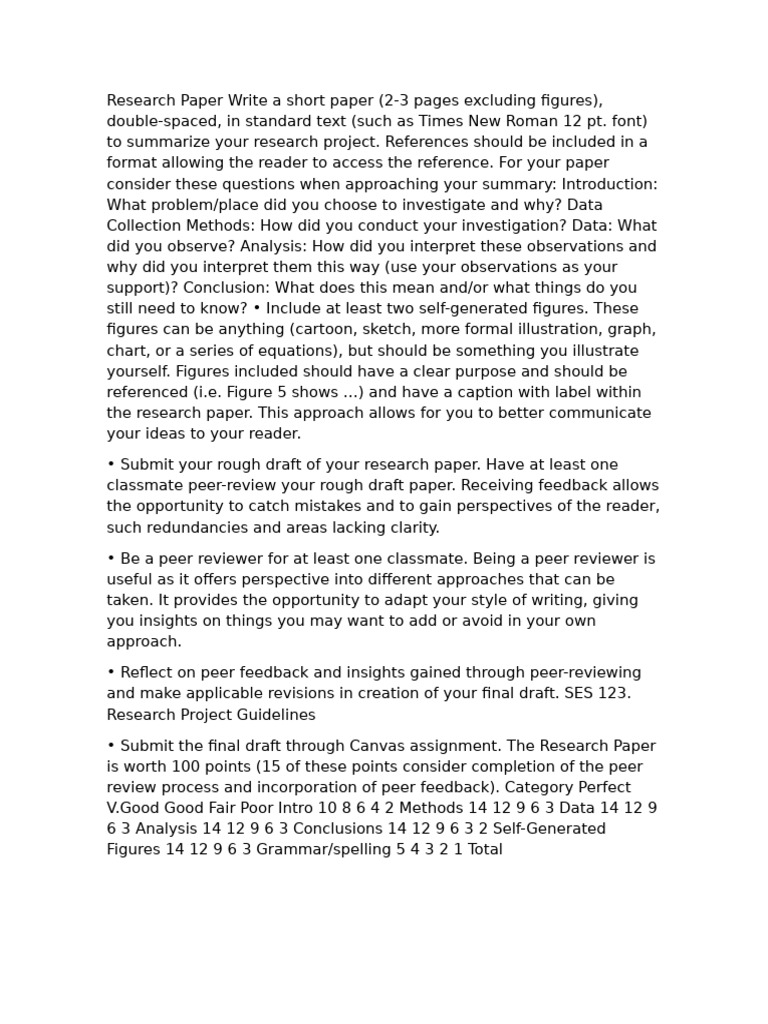 Research Paper Writing Guidelines | PDF