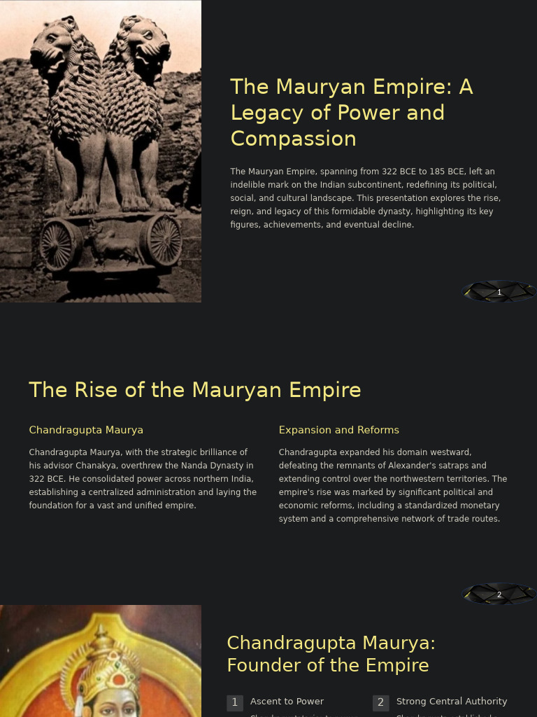 The Mauryan Empire A Legacy of Power and Compassion | PDF | Ashoka