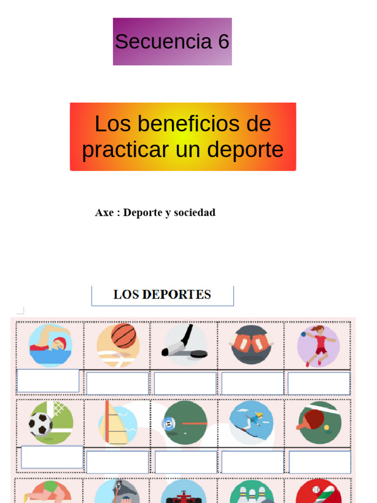Los Beneficios de Practicar Un Deporte 2nde 5-6 | PDF | Deportes