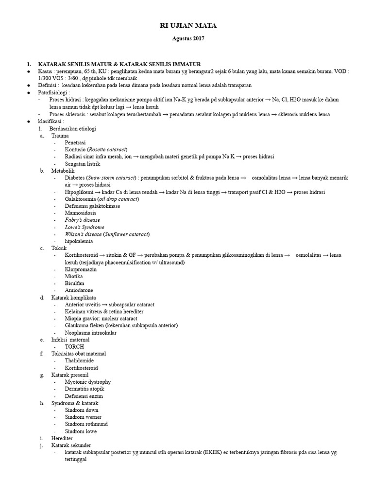 KOAS HYUNG MEET - RI ujian mata dr helini + notes | PDF