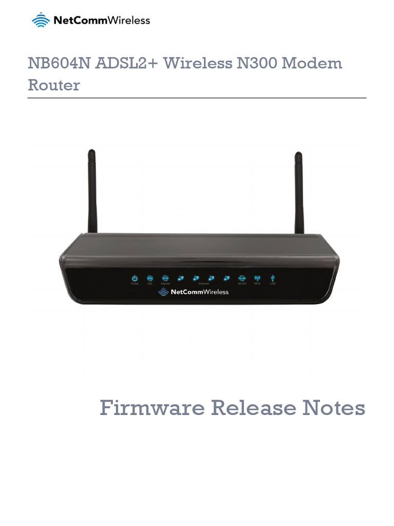 NB604N Firmware Release Notes | PDF | Computer Networking | Computing