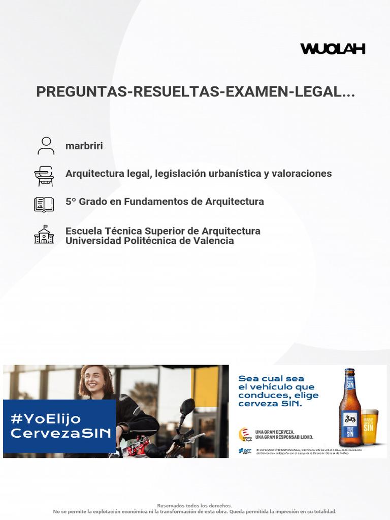 Wuolah Free PREGUNTAS RESUELTAS EXAMEN LEGAL II | PDF | Bienes raíces | Depreciación
