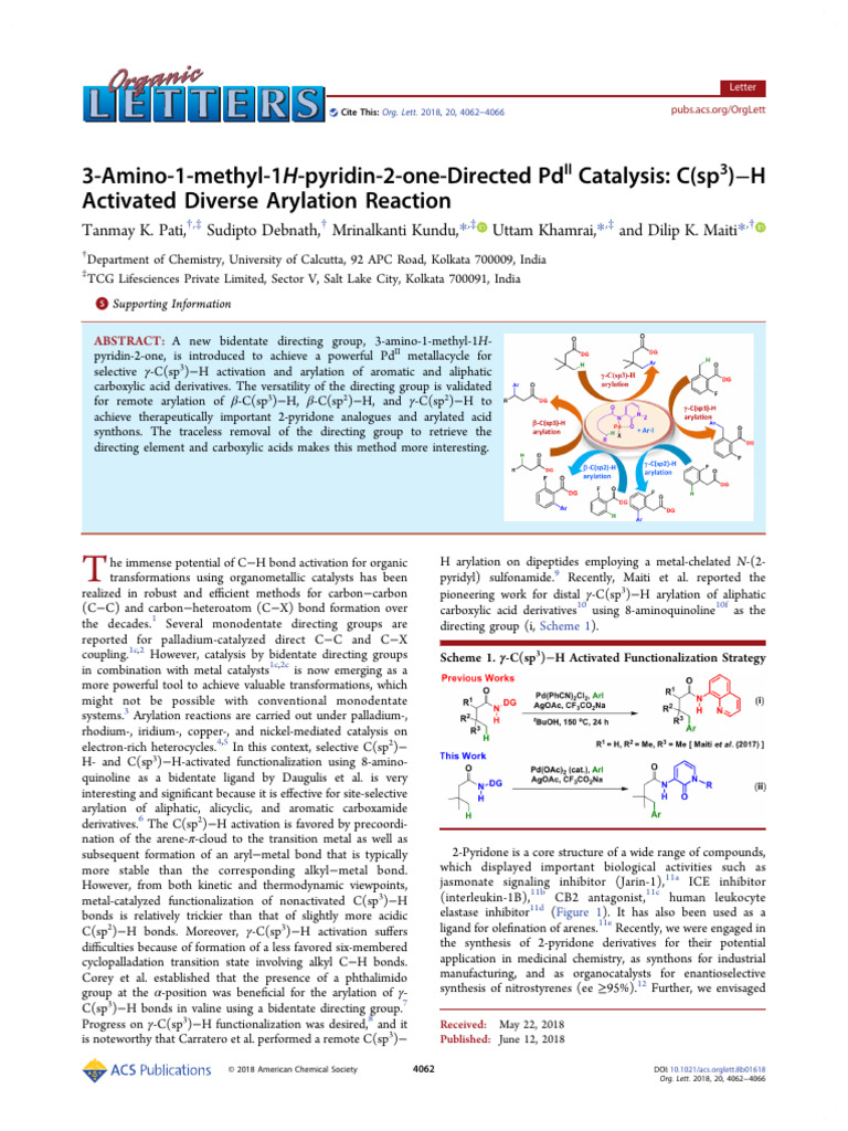 pati2018 | PDF | Catalysis | Chemical Reactions