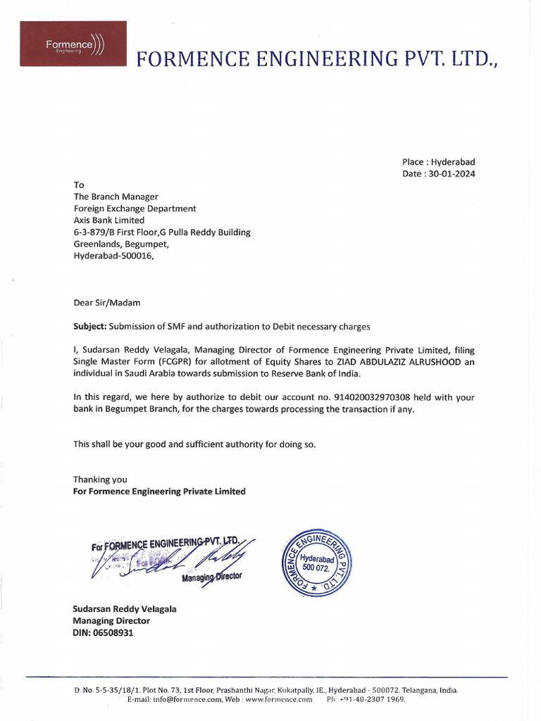 Debit Authority Letter | PDF