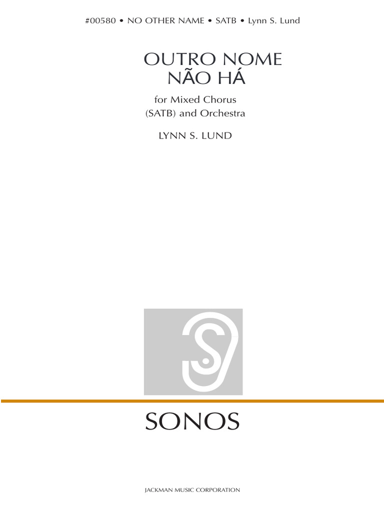 No Other Name: Música Infantil SATB | PDF