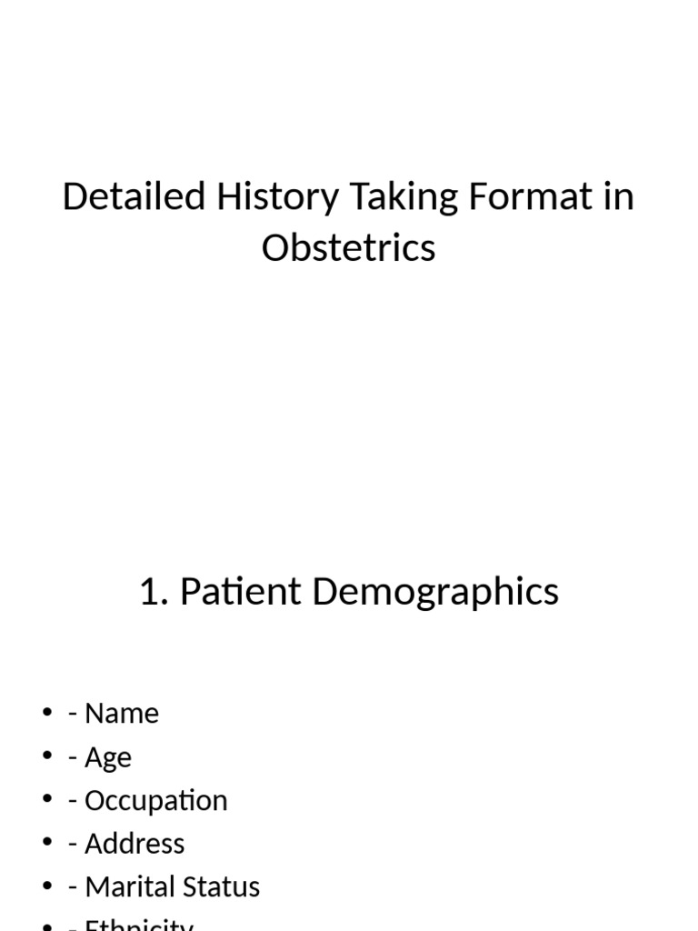 Obstetric History Taking (1) | PDF