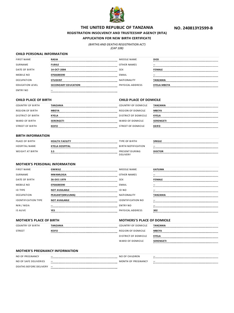 Application Form 20240813B 4122 | PDF | Government And Personhood ...