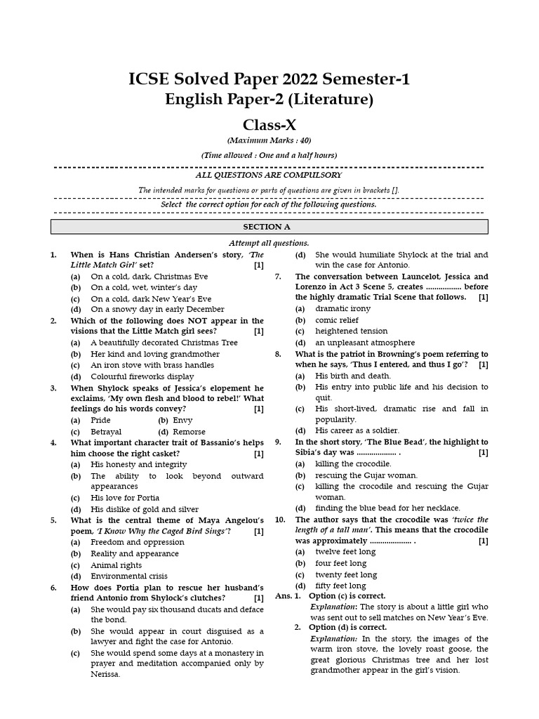 Solved Paper 2022 Sem 1 | PDF | The Merchant Of Venice | Shylock