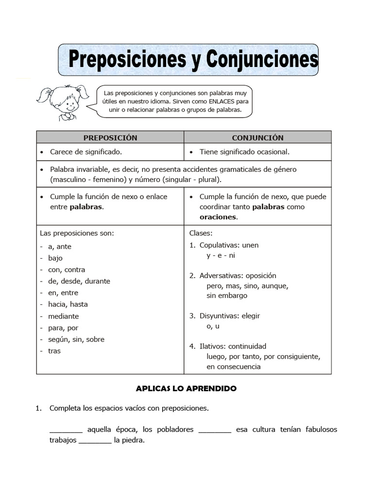 7° Preposiciones y Conjunciones | PDF | Lingüística