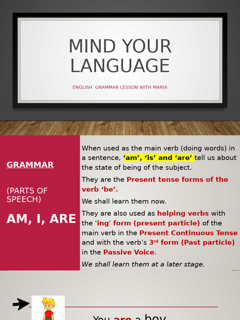 Understanding 'Am', 'Is', 'Are' for Kids | PDF | Verb | Grammatical Tense