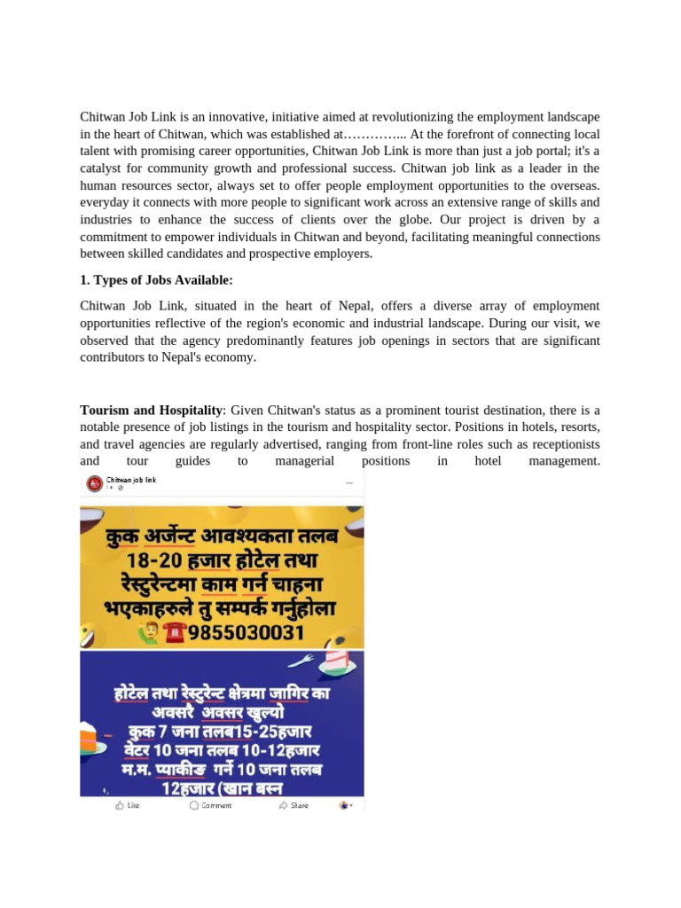 Chitwan Job Link: Employment Opportunities | PDF | Employment | Résumé
