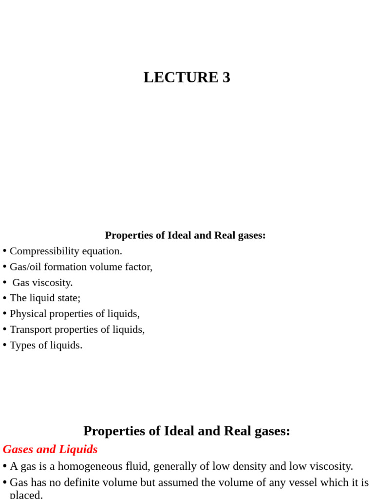 Ideal vs Real Gas Properties | PDF | Gases | Liquids