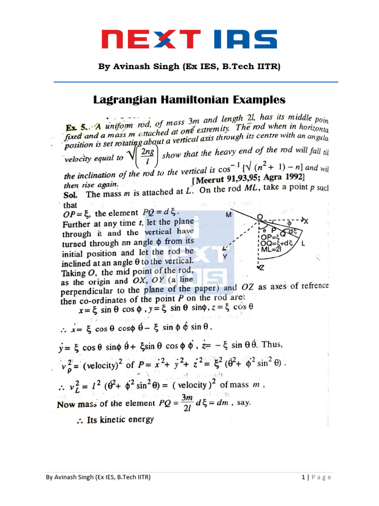 Lagrangian Hamiltonian Examples Guide | PDF