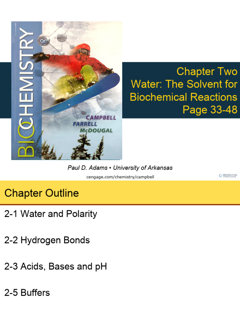 Biochemistry Chapter 2 | PDF | Chemical Polarity | Chemical Bond