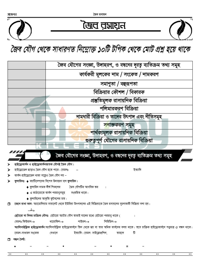 Hossain Vai Organic Suggestion 23-24 | PDF | Hydrogen Compounds | Chemical Substances