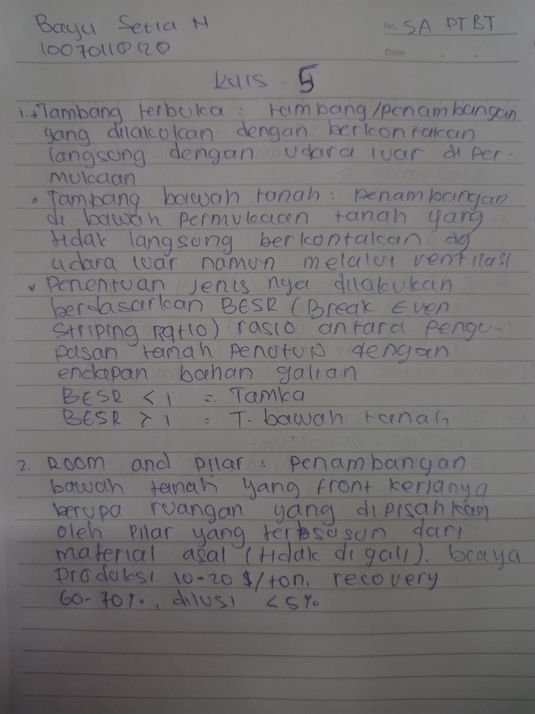 QUIS 5 SA PTBT Bayu Setia Nugraha 10070118128 | PDF