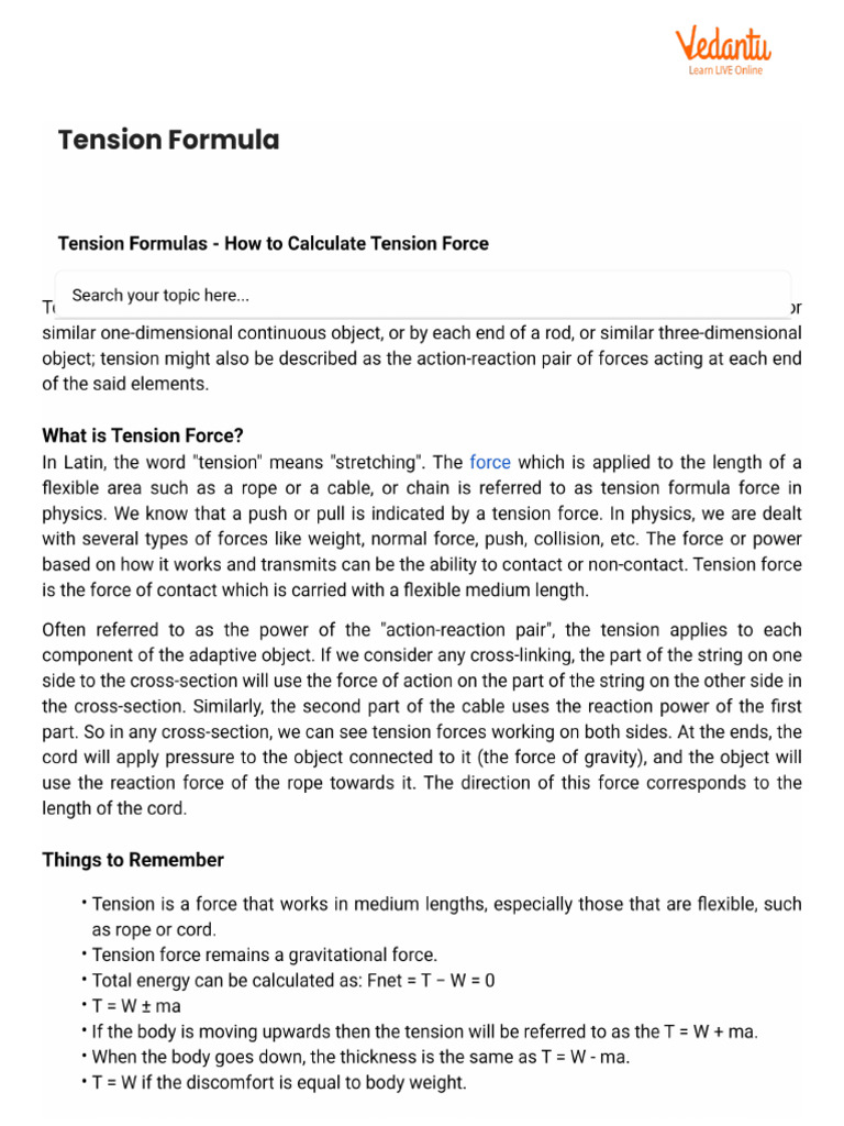 Tension Formula | PDF