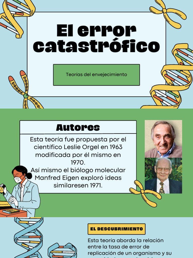 Teoria Del Error Catastrofico | PDF | Adn | Nucleótidos