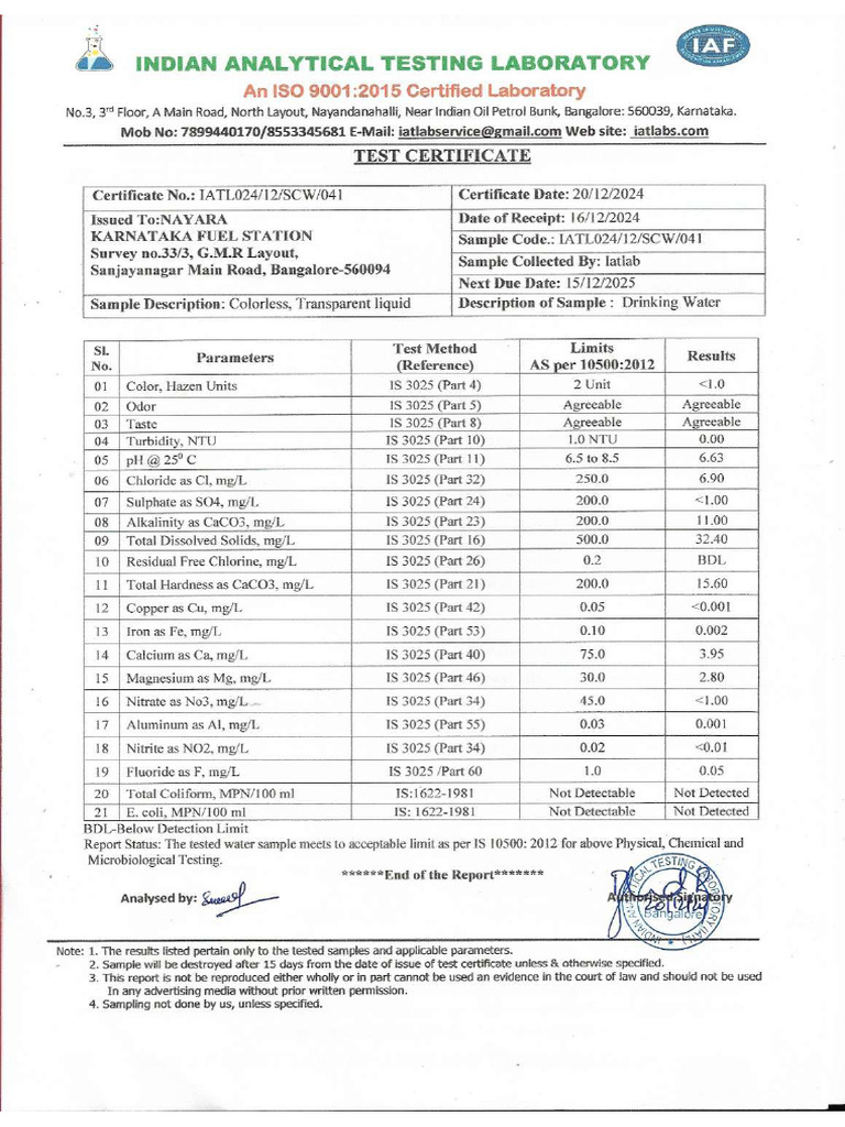 Watercertificate | PDF