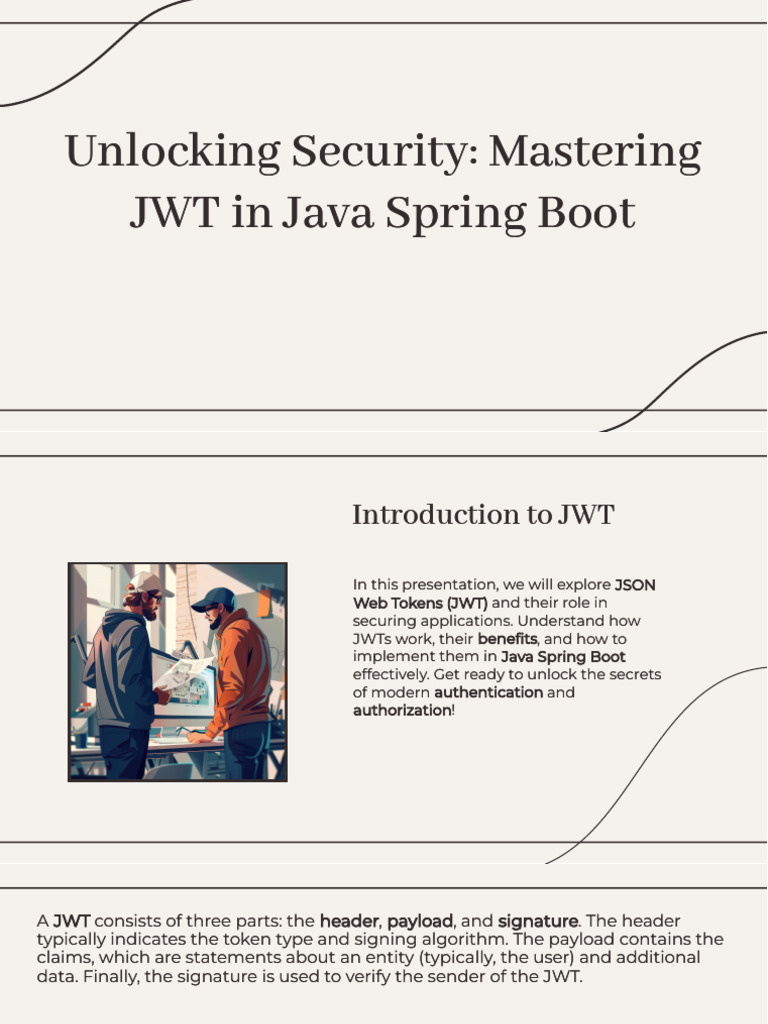 Slidesgo Unlocking Security Mastering JWT in Java Spring Boot 202411212159113LWR | PDF