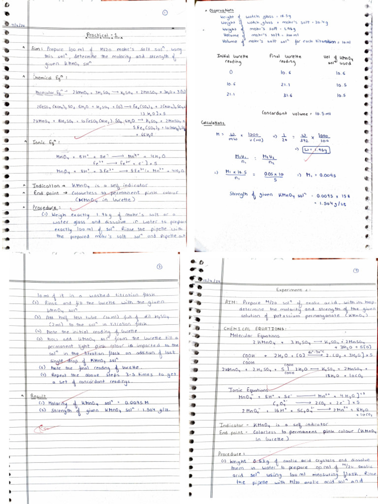 Chem Practical File1 | PDF