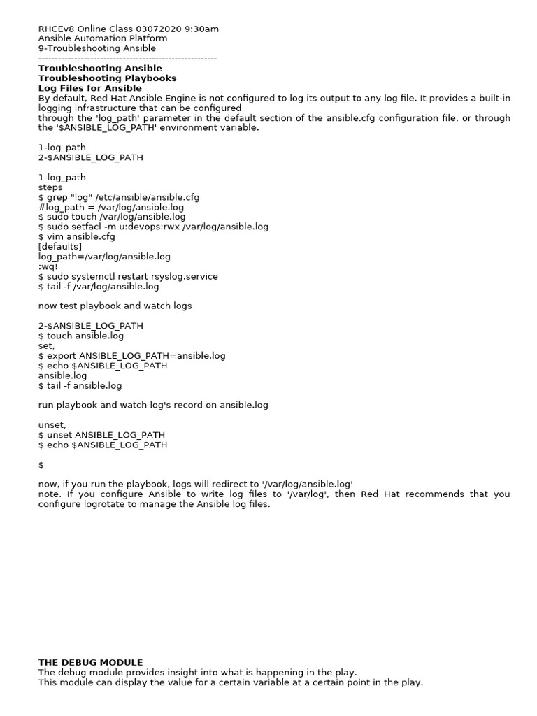 Troubleshooting Ansible Pdf Software Engineering Computer Programming 6408
