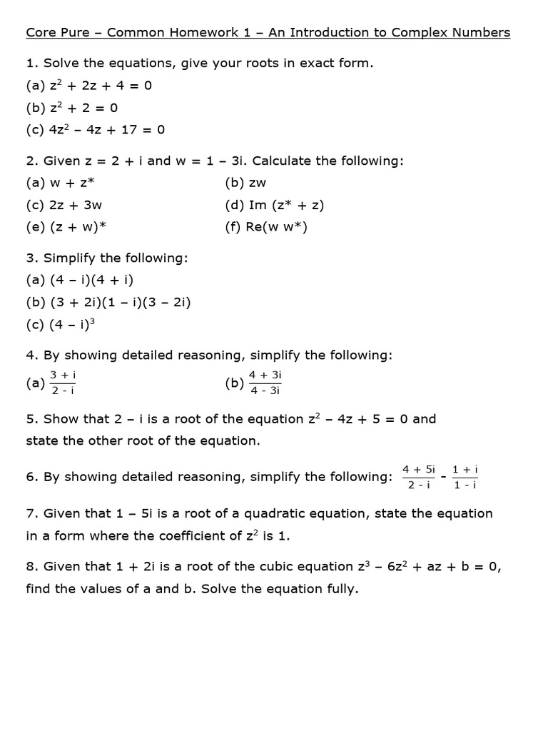 01 Introduction to Complex Numbers | PDF