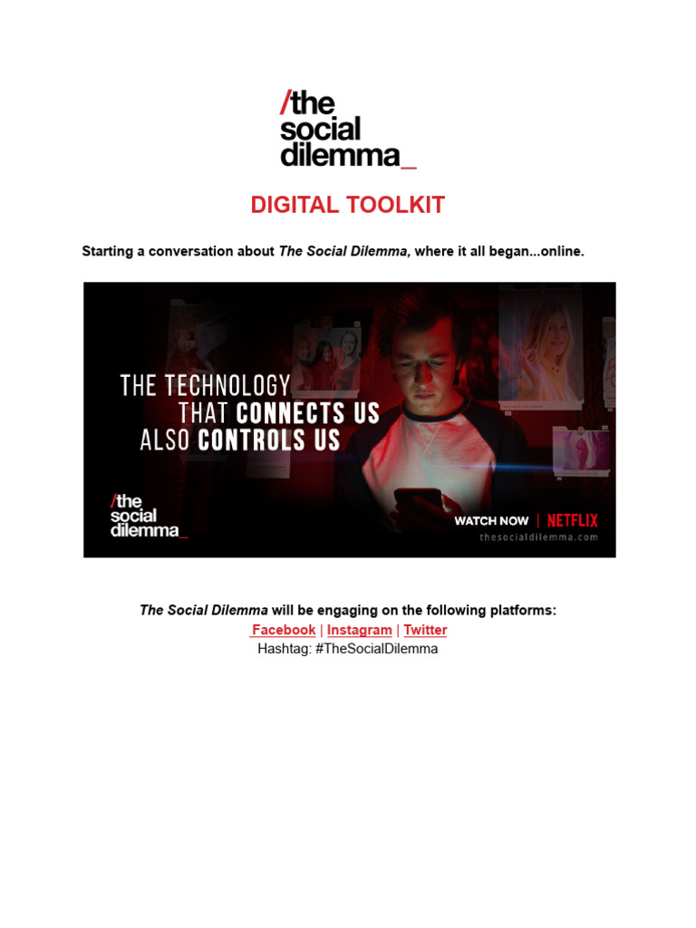 THE SOCIAL DILEMMA - Digital Toolkit | PDF | Social Media | Popular ...