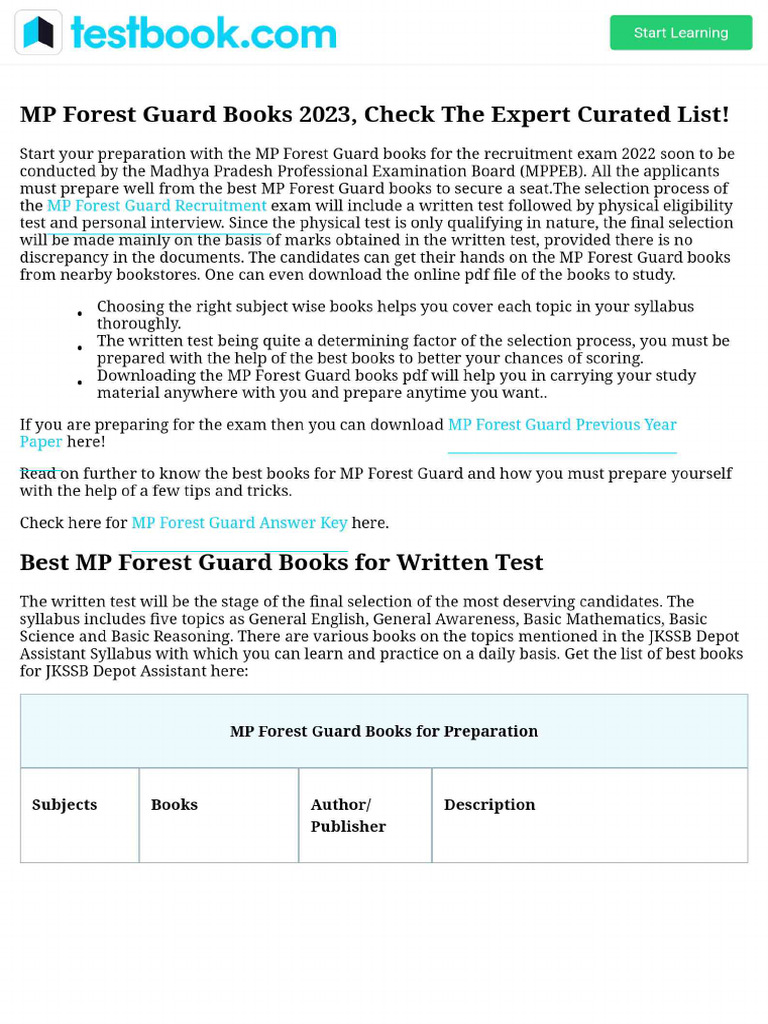MP Forest Guard Books 2023, Check The Expert Curated List! | PDF