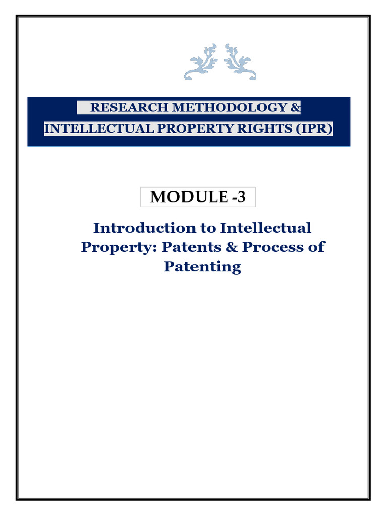 RM&IPR - Module 3 | PDF | Patent | Patent Application