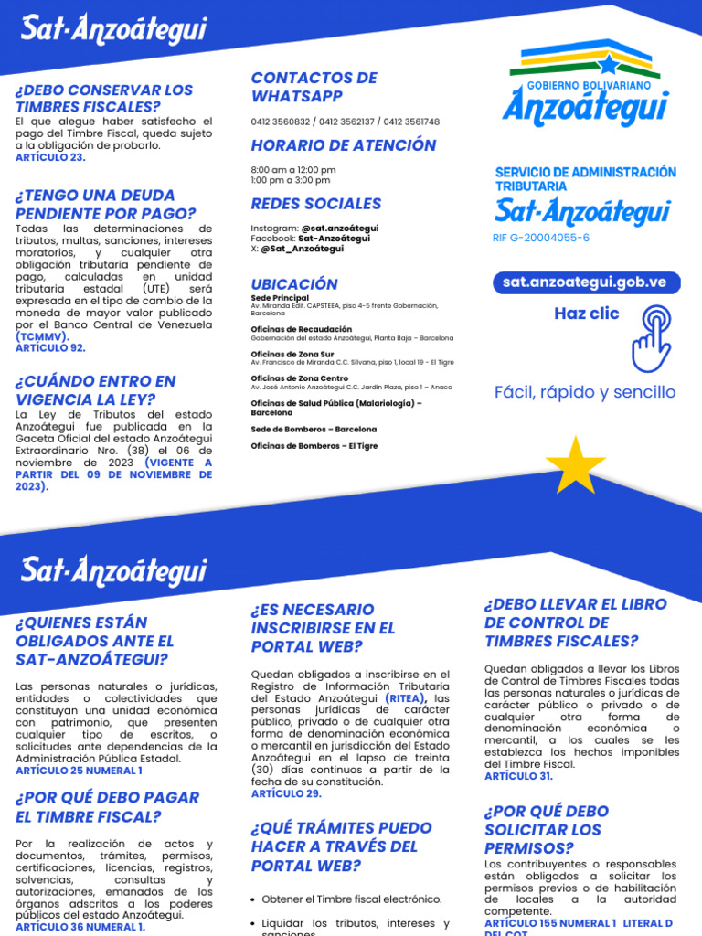 Información sobre Timbres Fiscales Anzoátegui | PDF