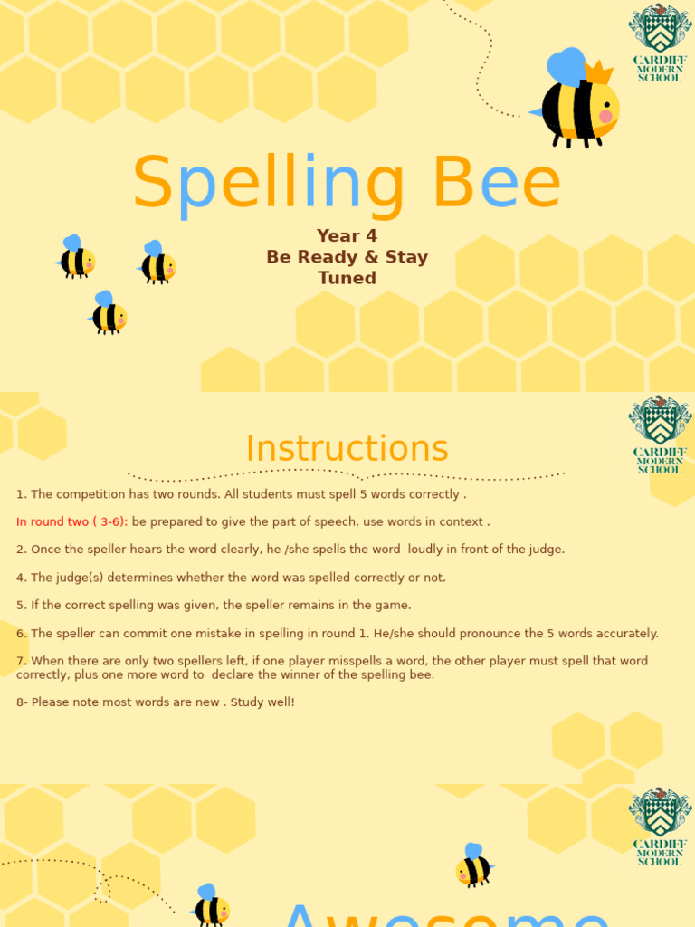 Spelling Bee List Y4 (1) .PPTX 1028857899 | PDF