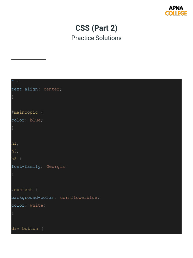 CSS Part 2 (Ans) | PDF