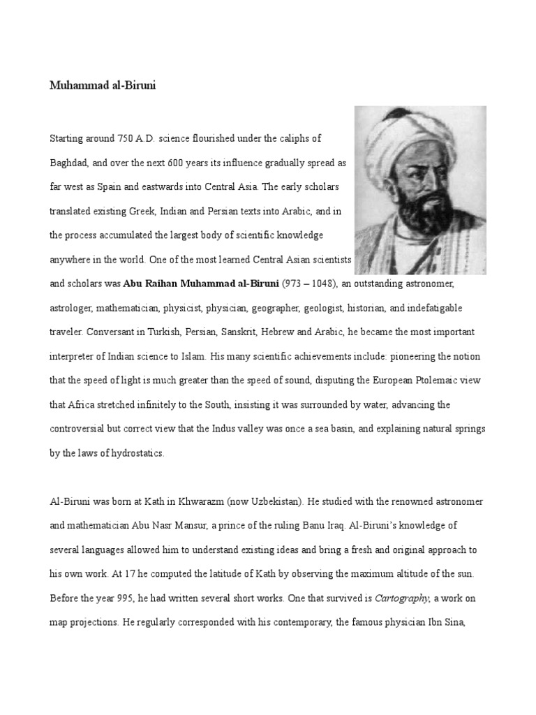 Al Biruni, Muhammad | Science | Astronomy